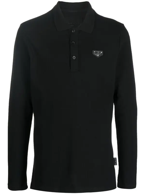 Philipp Plein Logo-plaque Polo Shirt - Black