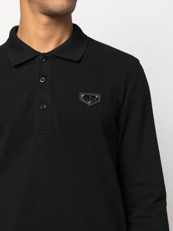 Philipp Plein Logo-plaque Polo Shirt - Black