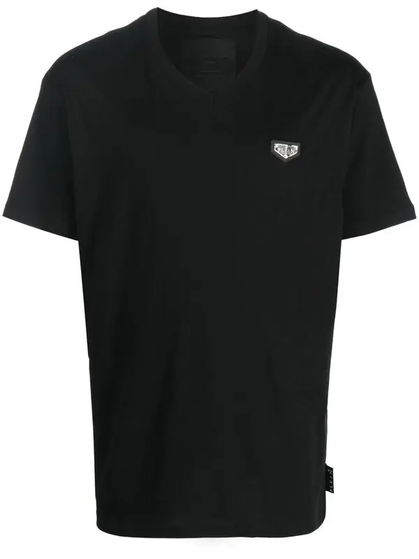 Philipp Plein Logo-plaque V-neck T-shirt - Black