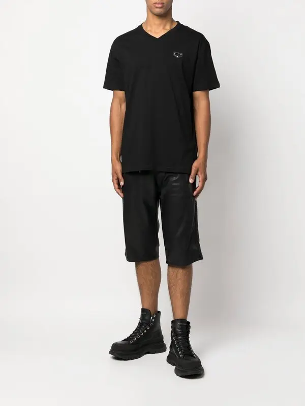 Philipp Plein Logo-plaque V-neck T-shirt - Black