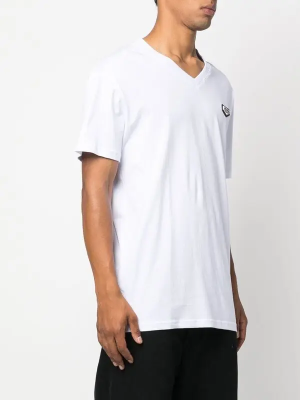 Philipp Plein Logo-plaque V-neck T-shirt - White