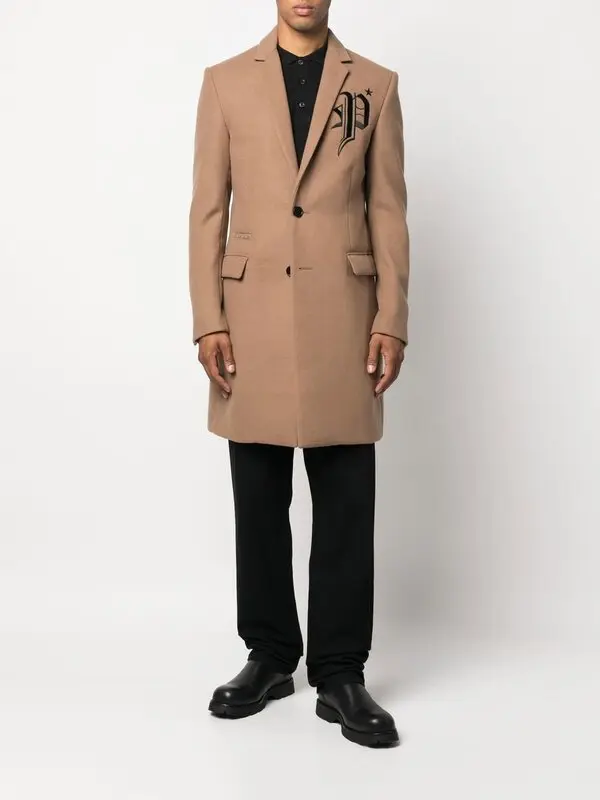 Philipp Plein Gothic Plein Single-breasted Coat - Brown