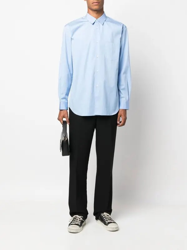 Comme Des Garçons Long-sleeve Cotton Shirt - Blue