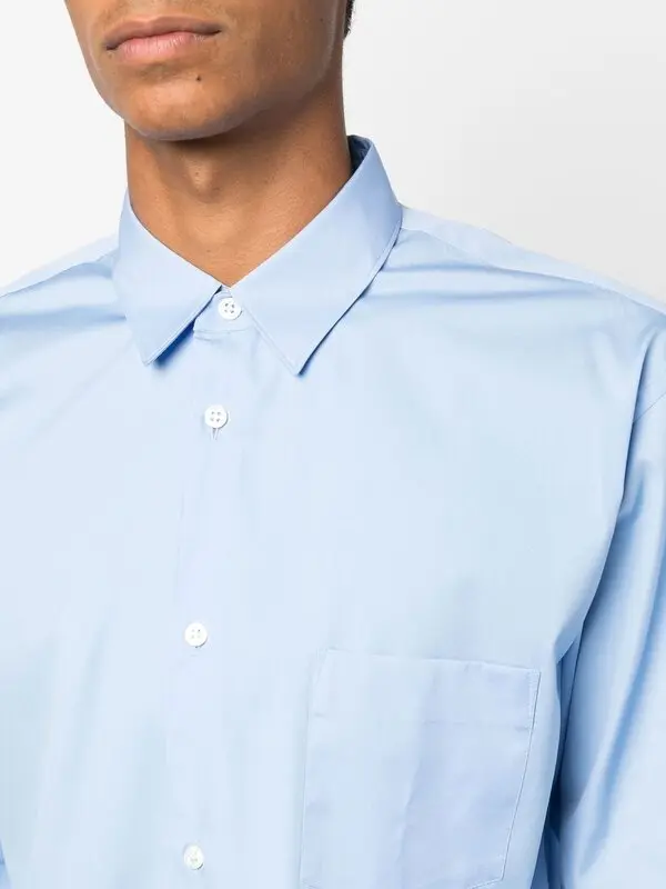 Comme Des Garçons Long-sleeve Cotton Shirt - Blue