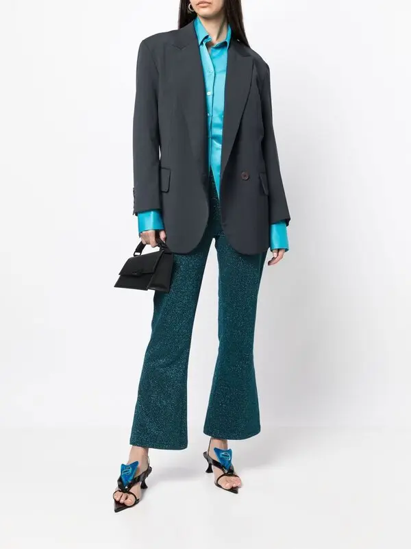Mihara Yasuhiro Metallic Flared Trousers
