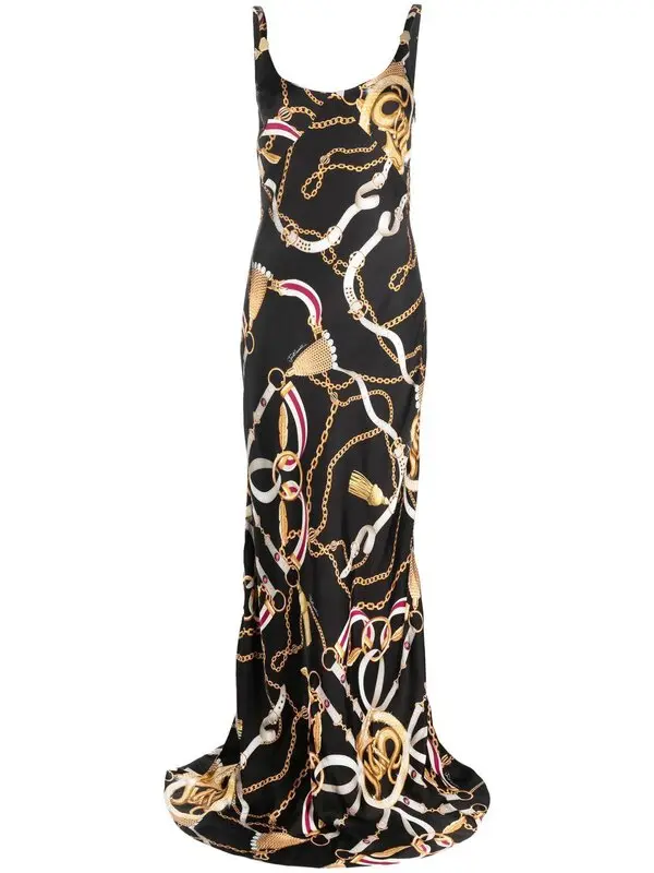 Just Cavalli Harness-print Gown