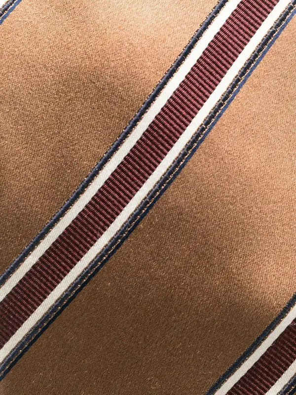 Brunello Cucinelli Satin Stripe Print Neck Tie
