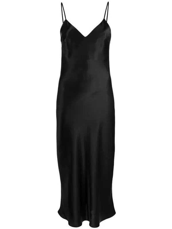 GILDA & PEARL Sophie Midi-slip Dress - Black