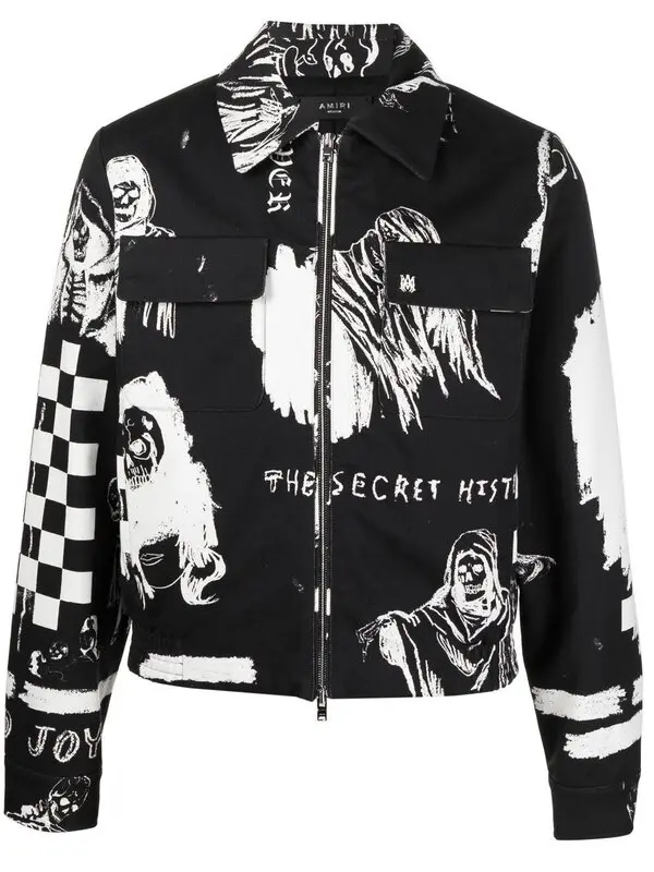 Amiri Graphic-print Shirt Jacket - Black