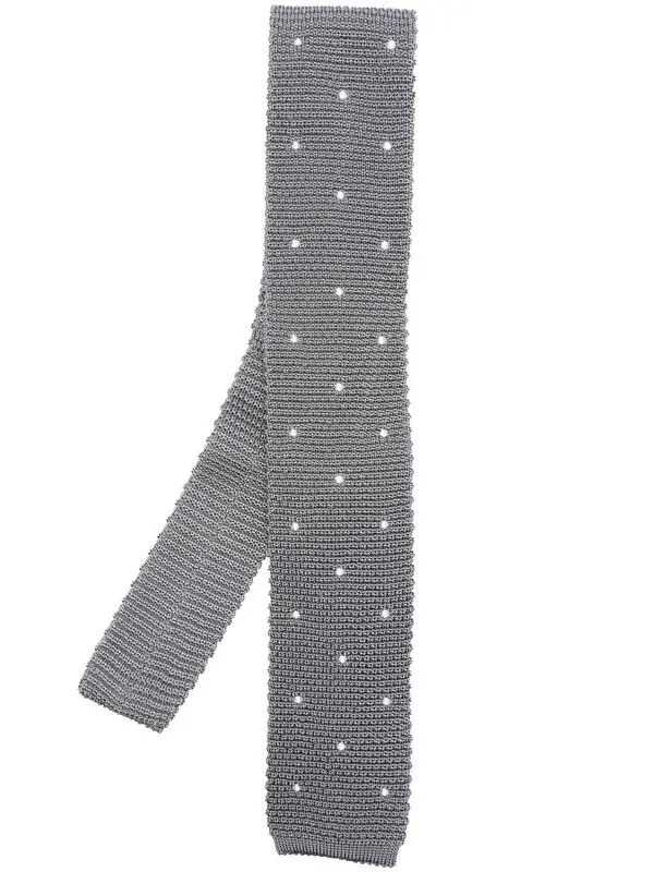 Brunello Cucinelli Fine Knit Neck Tie - Grey