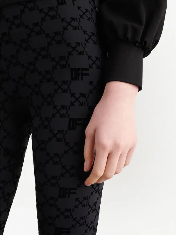Off-White Flock Monogram Performance Leggings
