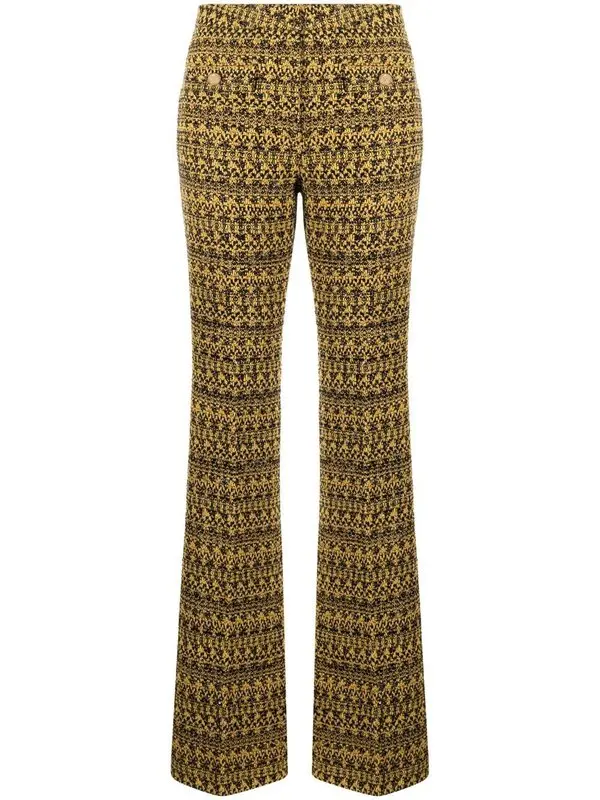 Alessandra Rich Graphic Print Flared Trousers