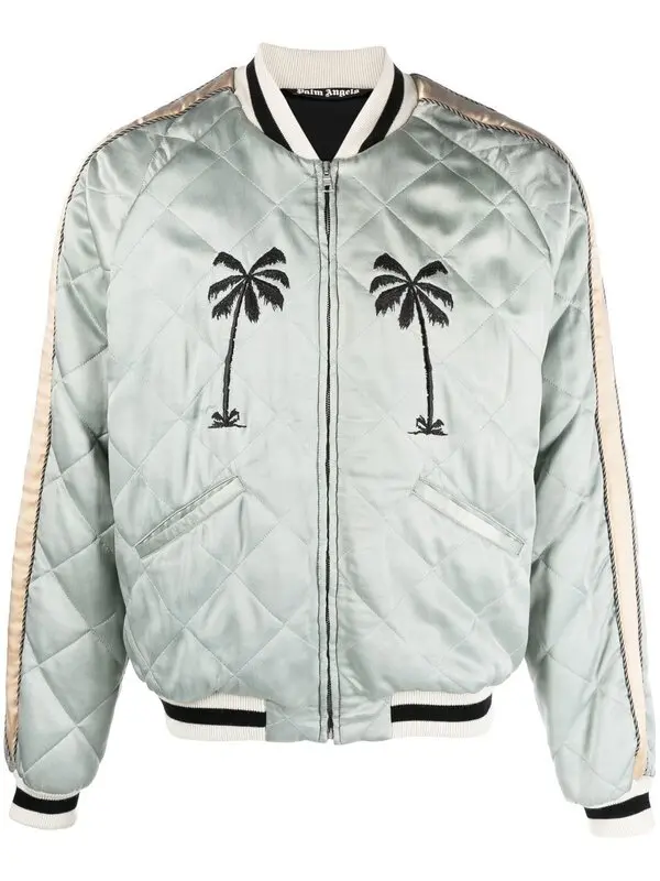 Palm Angels Embroidered Quilted Jacket
