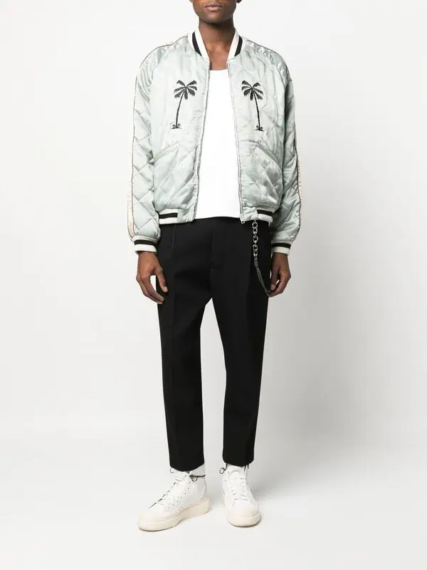 Palm Angels Embroidered Quilted Jacket