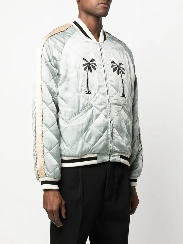Palm Angels Embroidered Quilted Jacket
