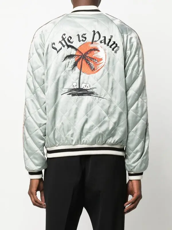 Palm Angels Embroidered Quilted Jacket