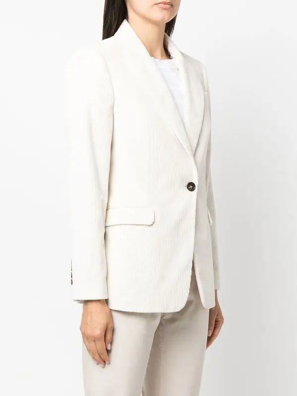 Brunello Cucinelli Ribbed Single-breasted Blazer