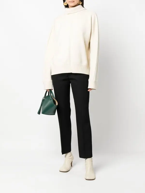 JIL SANDER Straight-leg Wool Trousers - Black