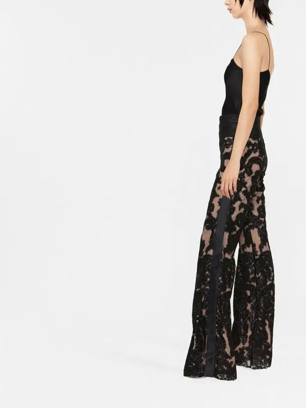 Moschino Lace-overlay Flared Trousers