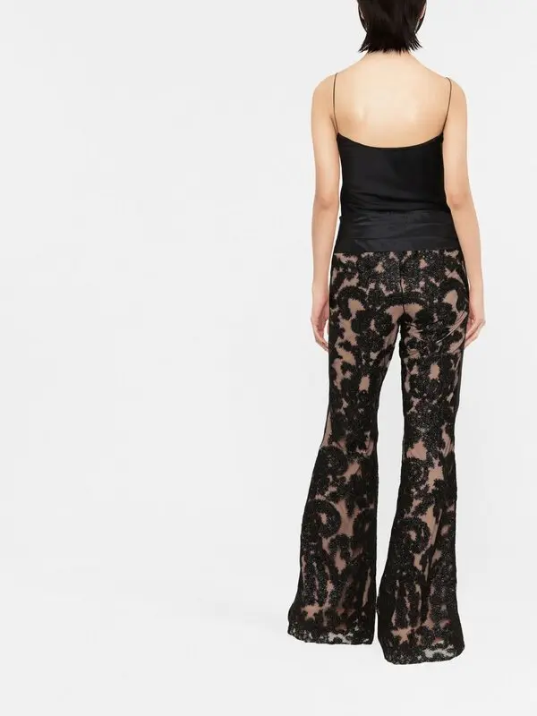 Moschino Lace-overlay Flared Trousers