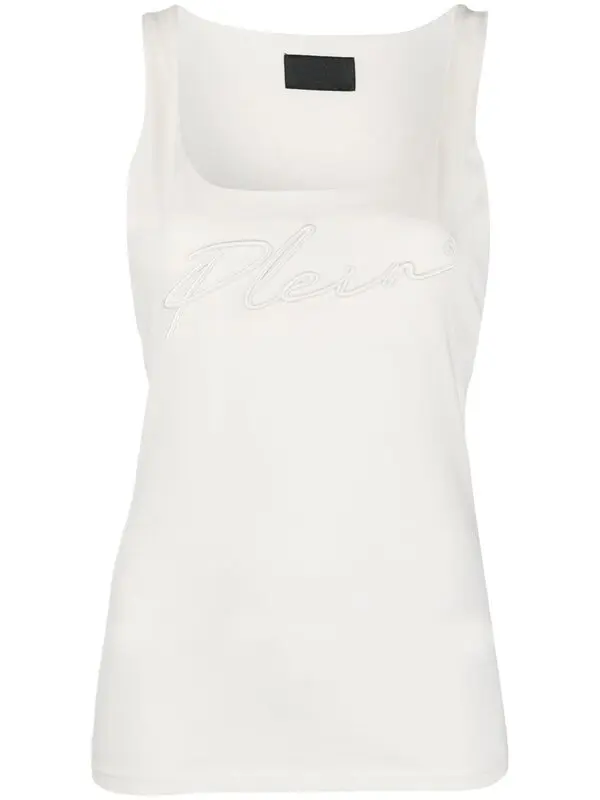 Philipp Plein Logo-embroidered Tank Top - White