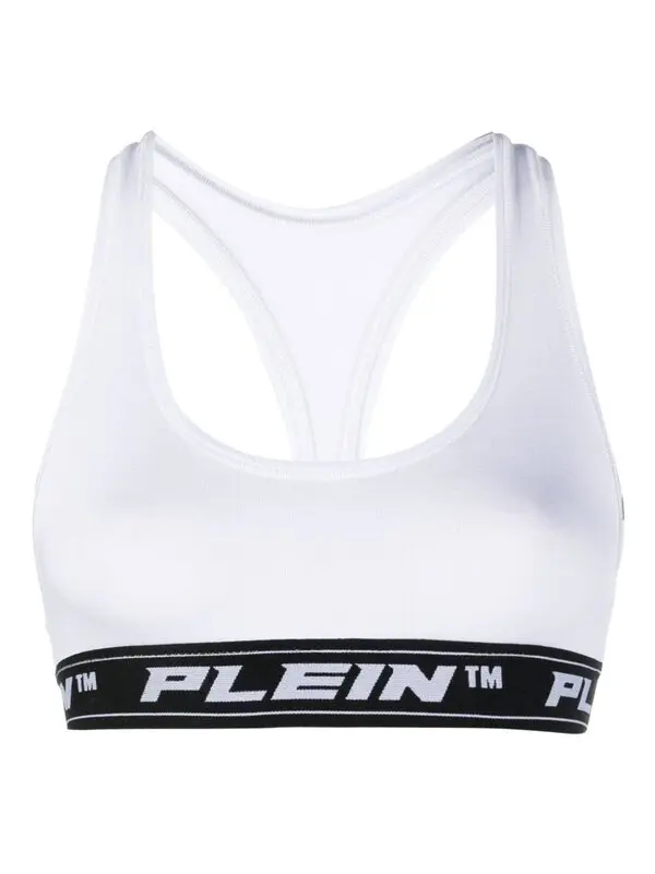 Philipp Plein Logo-underband Sports Bralette - White
