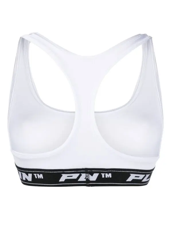 Philipp Plein Logo-underband Sports Bralette - White