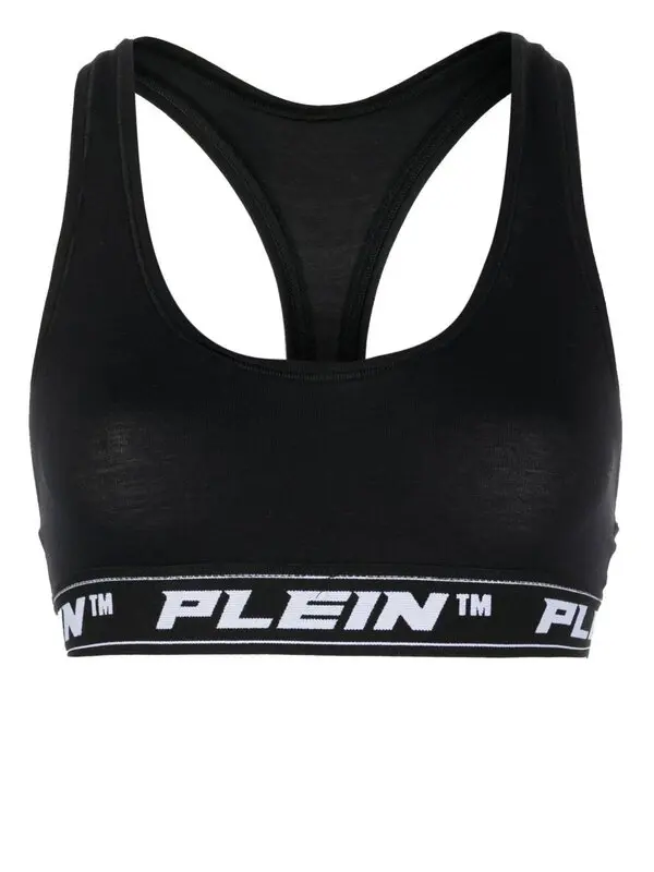 Philipp Plein Logo-underband Sports Bralette - Black