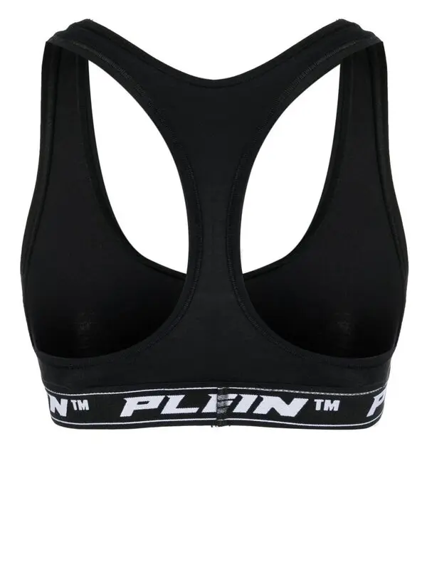 Philipp Plein Logo-underband Sports Bralette - Black
