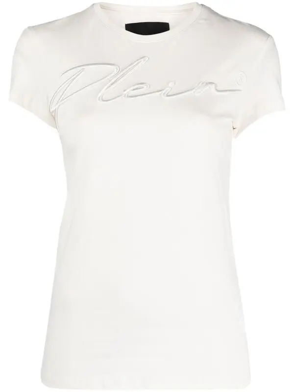 Philipp Plein Embroidered Logo T-shirt - White
