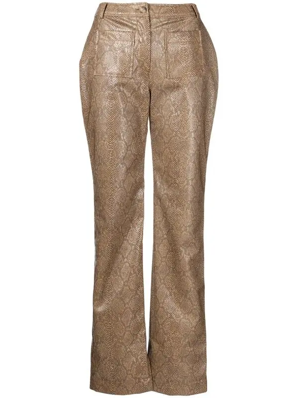 REJINA PYO Ellis Snakeskin-effect Trousers