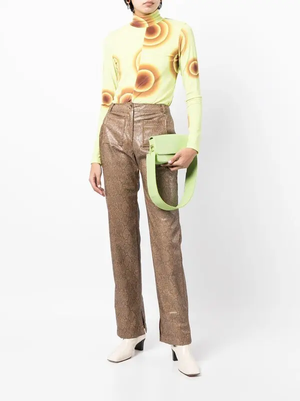 REJINA PYO Ellis Snakeskin-effect Trousers