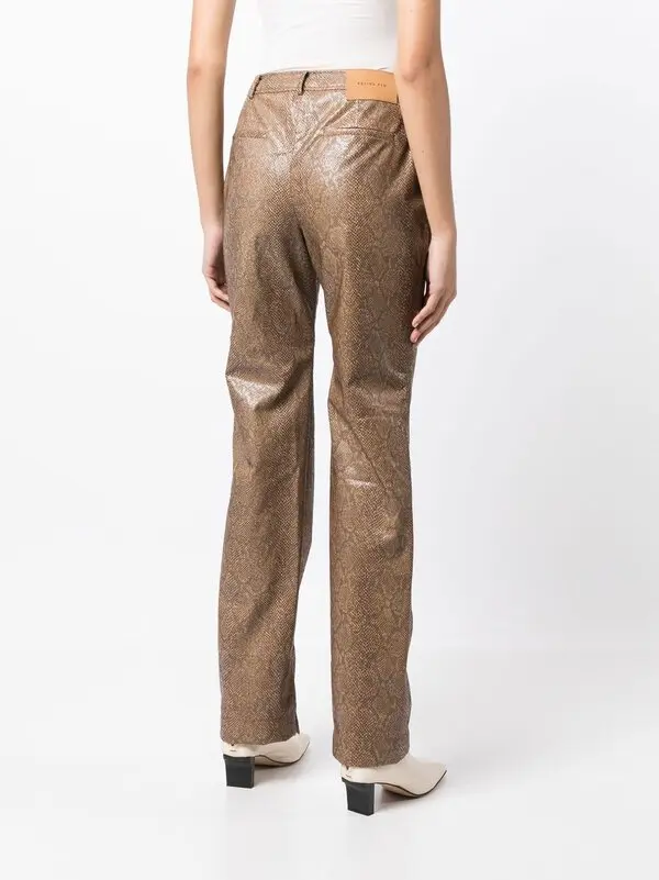 REJINA PYO Ellis Snakeskin-effect Trousers