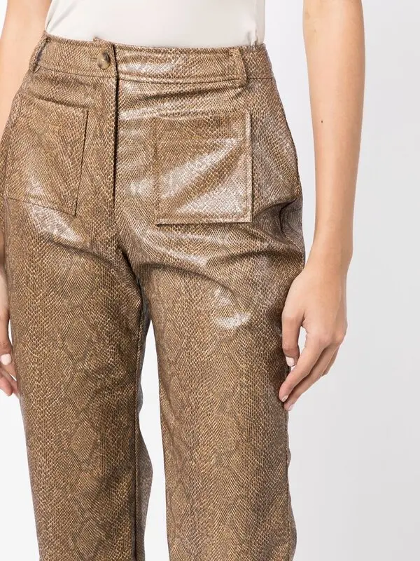 REJINA PYO Ellis Snakeskin-effect Trousers