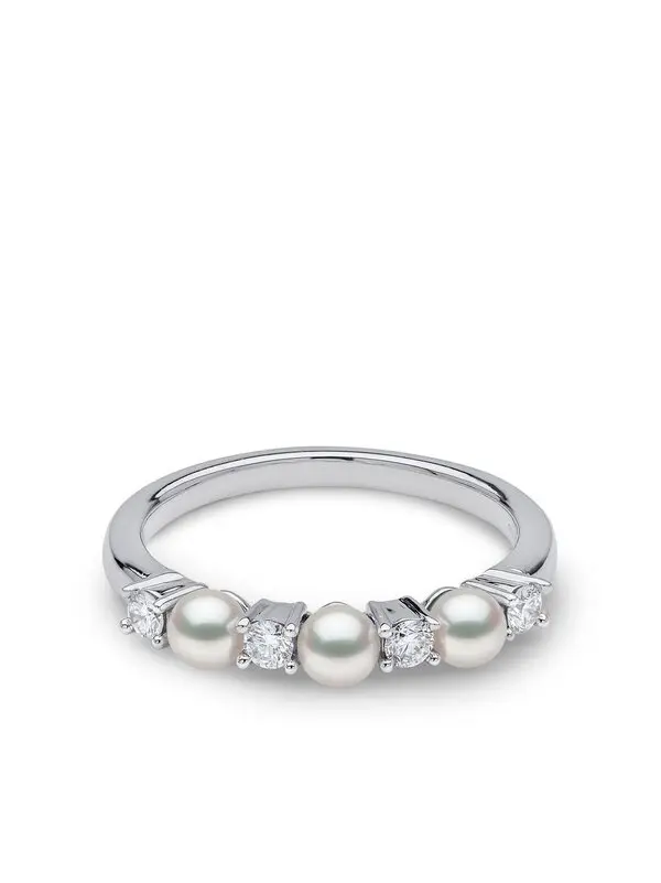 Yoko London 18kt White Gold Eclipse Akoya Pearl And Diamond Ring - Silver