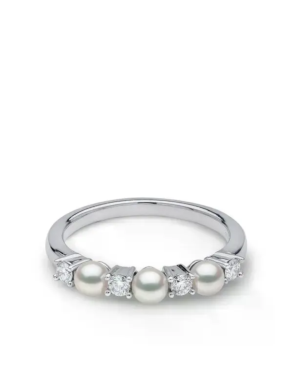 Yoko London 18kt White Gold Akoya Pearl And Diamond Ring
