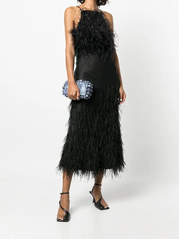 Cult Gaia Joey Ostrich Feather Blouse
