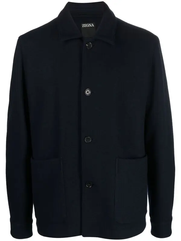 Zegna Alpe Chore Button-up Shirt Jacket - Blue