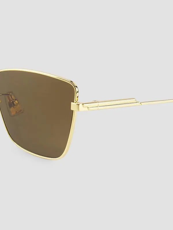 Bottega Veneta Full Metal 59mm Rectangular Sunglasses