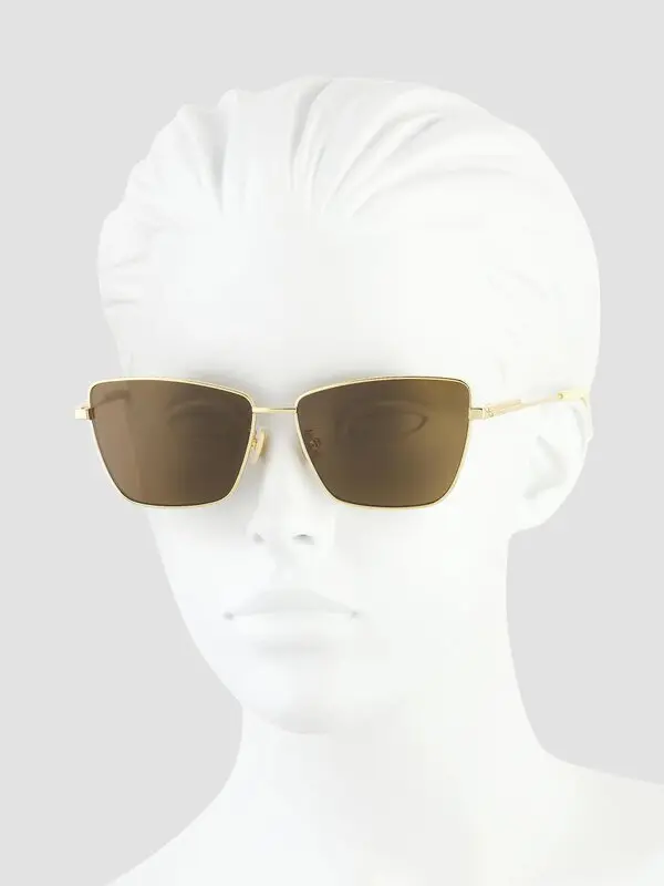 Bottega Veneta Full Metal 59mm Rectangular Sunglasses
