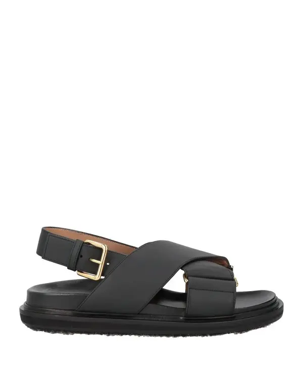 Marni Leather Slingback Sandals - Black