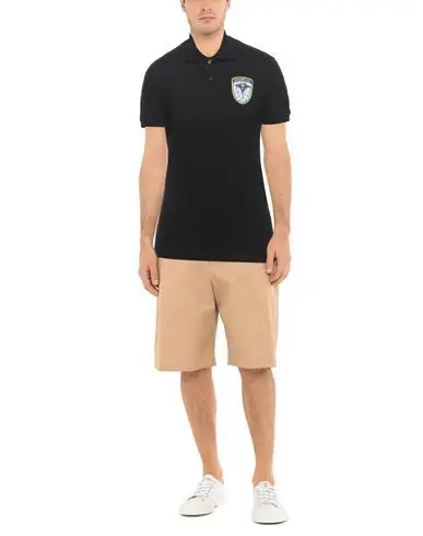 BIKKEMBERGS Polo Shirt Size Cotton, Elastane - Black