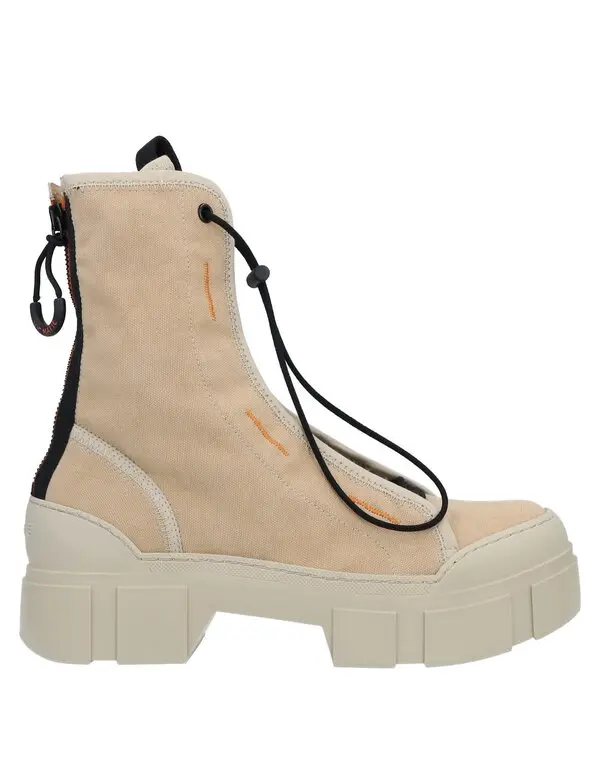 VIC MATIE Ankle Boots With Laces And Zip Closure - Beige
