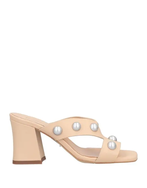 FORMENTINI Nappa Leather Slide Sandals - Beige