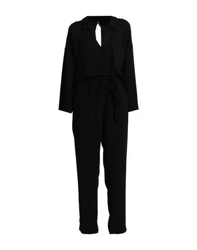 Maje Crepe Belted Jumpsuit - Black