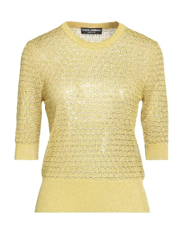 Dolce & Gabbana Metallic Crochet-knit Viscose-blend Sweater - Acid Green