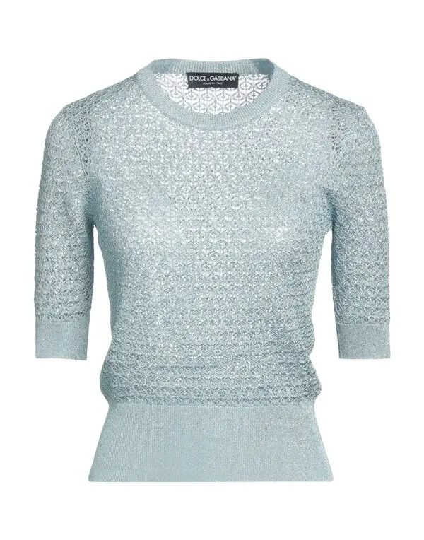 Dolce & Gabbana Metallic Crochet-knit Viscose-blend Sweater