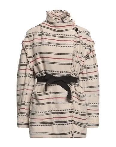 MARANT ETOILE Belted Striped Jacquard Coat