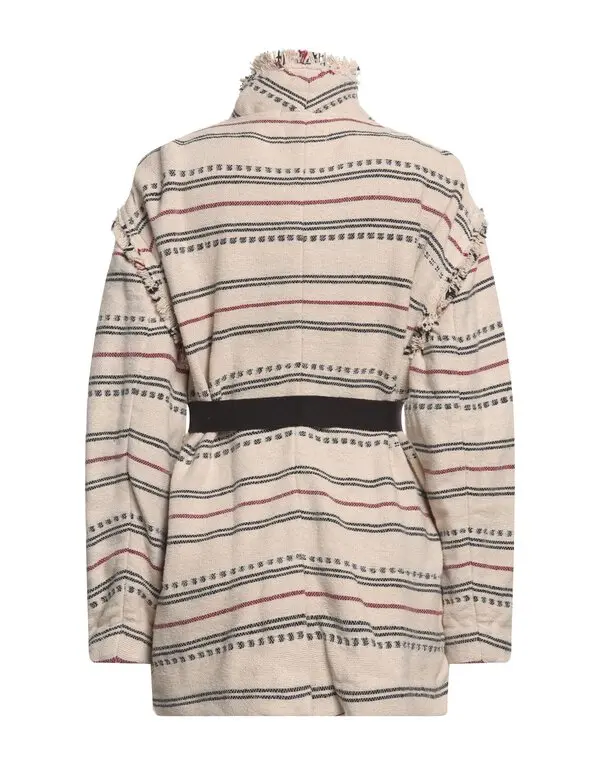 MARANT ETOILE Belted Striped Jacquard Coat