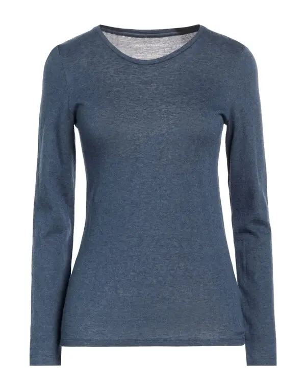 Majestic Filatures Long Sleeve Crewneck Top In Cotton And Cashmere Blend